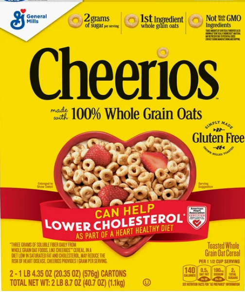 General Mills Cheerios Original 100% Whole Grain Oats Cerealien 576g ...